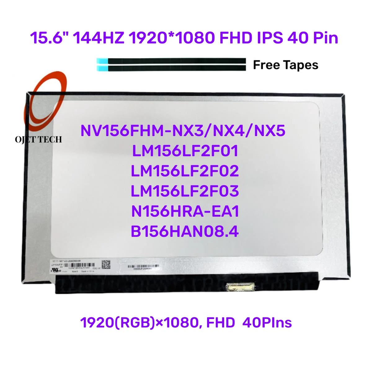 Pantalla-IPS-de-15-6-pulgadas-144HZ-1920x1080-FHD-40-Pines-EDP-NV156FHM ...