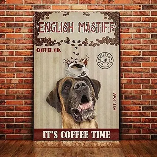 English Mastiff Dog | Metal Wall Decor | Tin Wall Decor | Metal Poster ...