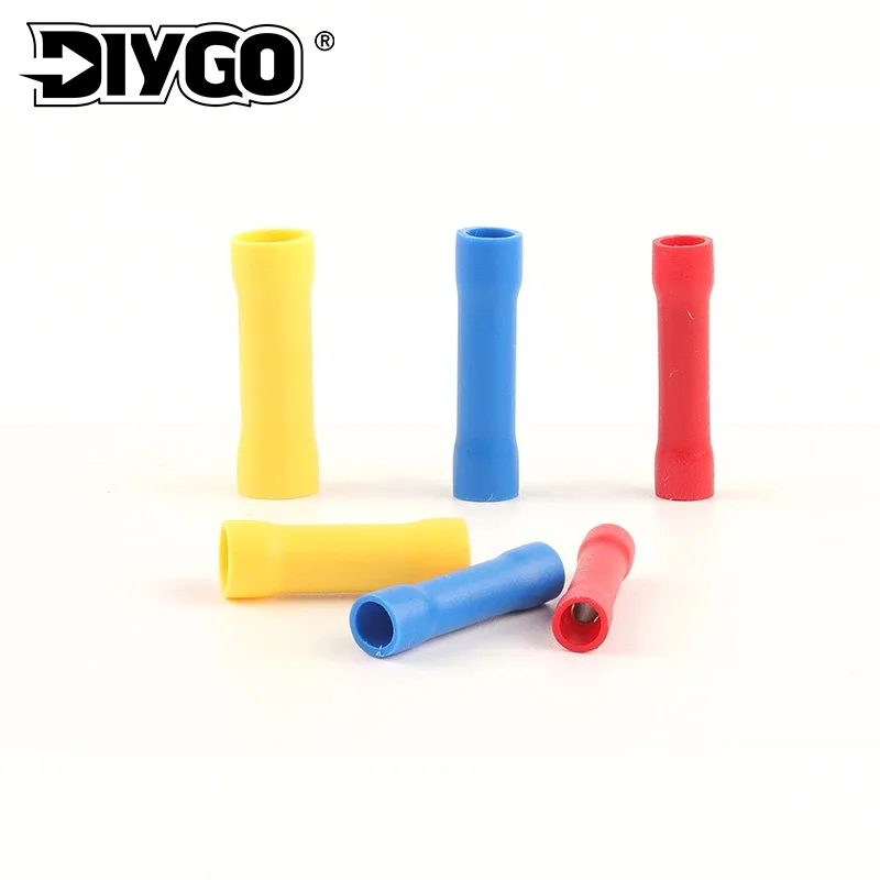 25-50-100PCS-Insulated-Straight-Wire-Butt-Connector-PVC-Electrical ...