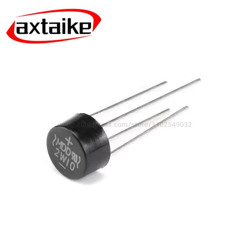 10PCS-2W10-2W08-2W06-2W04-DIP-4Pin-2A-1000V-1KV-Diode-Bridge-Rectifier ...
