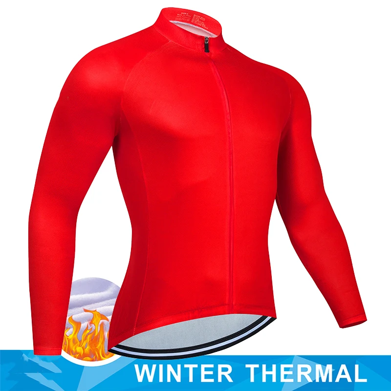 Red-Men-Winter-Thermal-Fleece-Cycling-Jersey-Top-MTB-Bicycle-Clothing ...