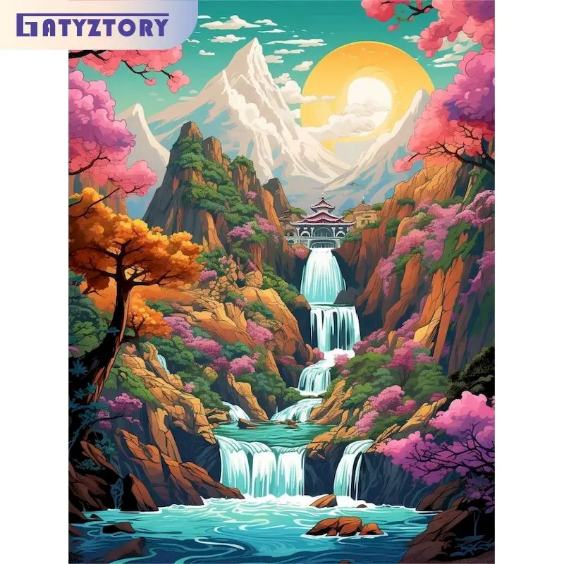 GATYZTORY-Painting-By-Number-Landscape-For-Adults-DIY-40x50cm-Frame ...