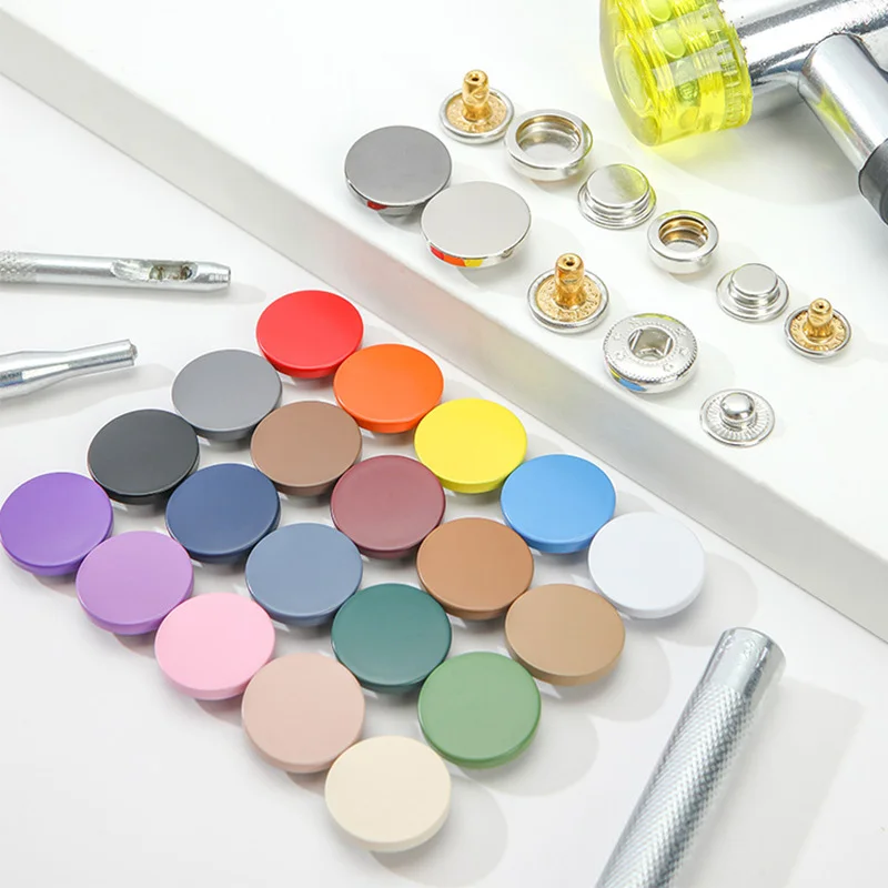 10PCs-Alloy-Metal-Snap-Fastener-Buttons-Painted-15mm-Metal-Button-Snaps ...