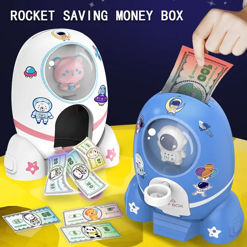 Children Piggy Bank.cute Aviation Piggy Toy.rocket Spaceman Piggy Bank ...