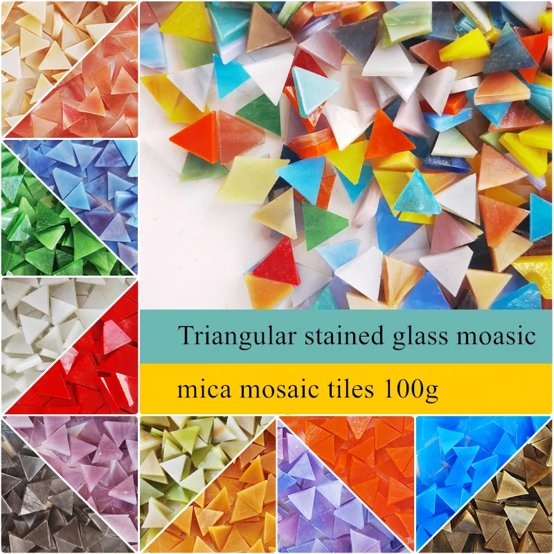 100g-Color-Triangular-Clear-Glass-Mosaic-Tiles-Stained-Glass-Mica ...