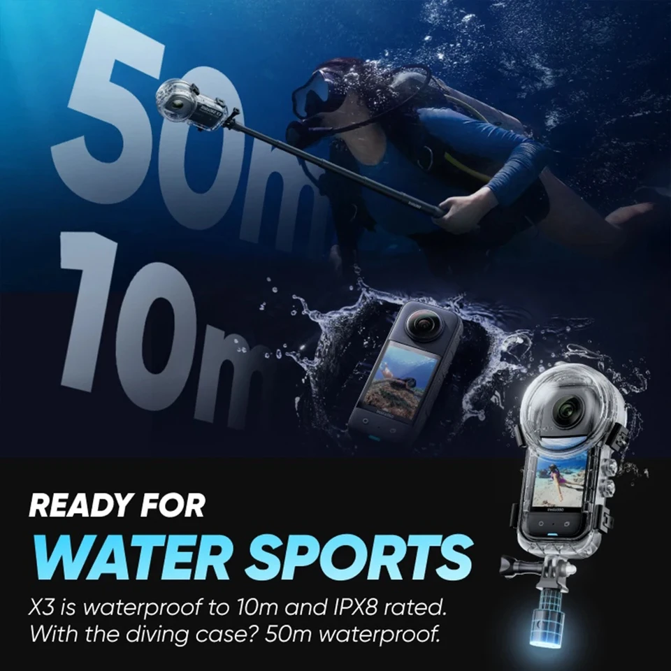 Insta X4 Insta360 X4 Invisible Dive Case - Waterproof Up To 50m (164ft ...