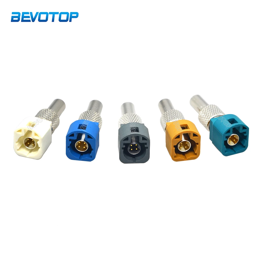 1pcs Hsd Lvds 4 Pin Connector Fakra Type Straight Male Plug Crimp For ...