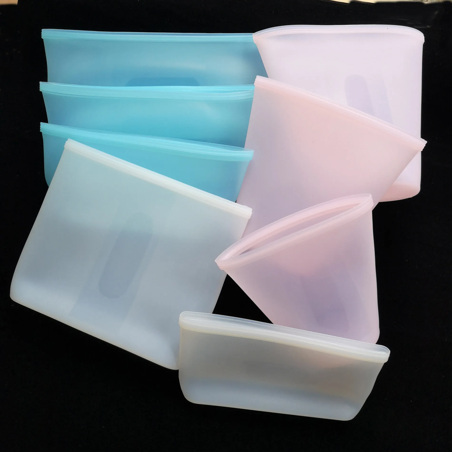 Reusable-100-Platinum-Silicone-Container-storage-bag-Zip-Standing ...