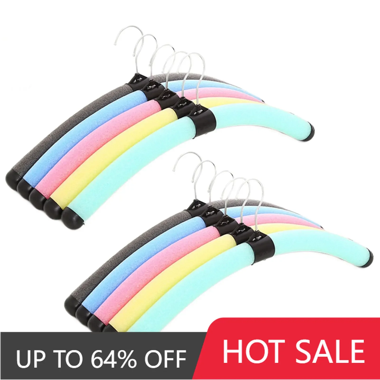 10-PCS-Colorful-Foam-Sponge-Coat-Hangers-Bendable-Flexible-Rack-For ...