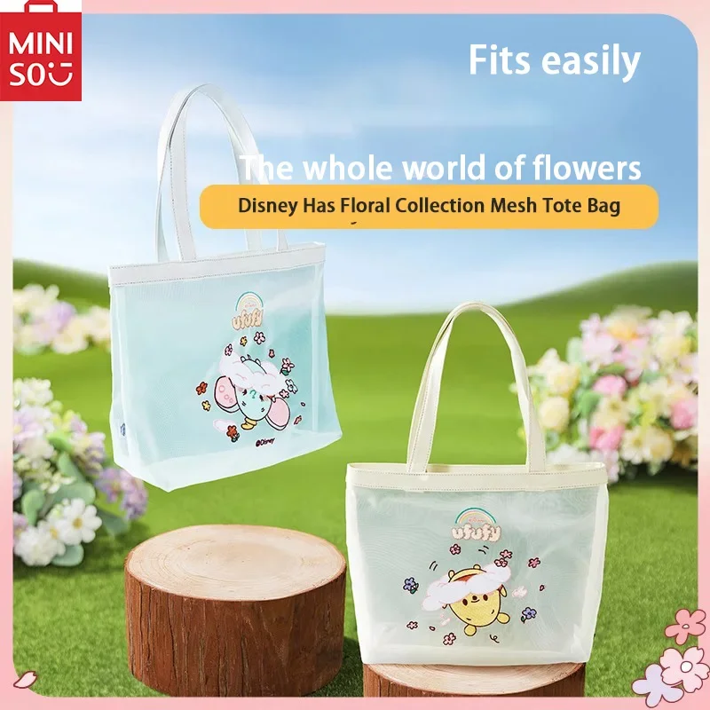MINISO-Disney-Ufufy-has-Floral-Collection-Mesh-Tote-Bag-Winnie-the-Pooh ...