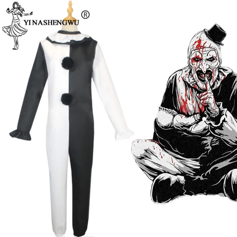 Movie-Terrifier-2-Cosplay-Costume-The-Clown-Jumpsuit-Ghost-Mask ...