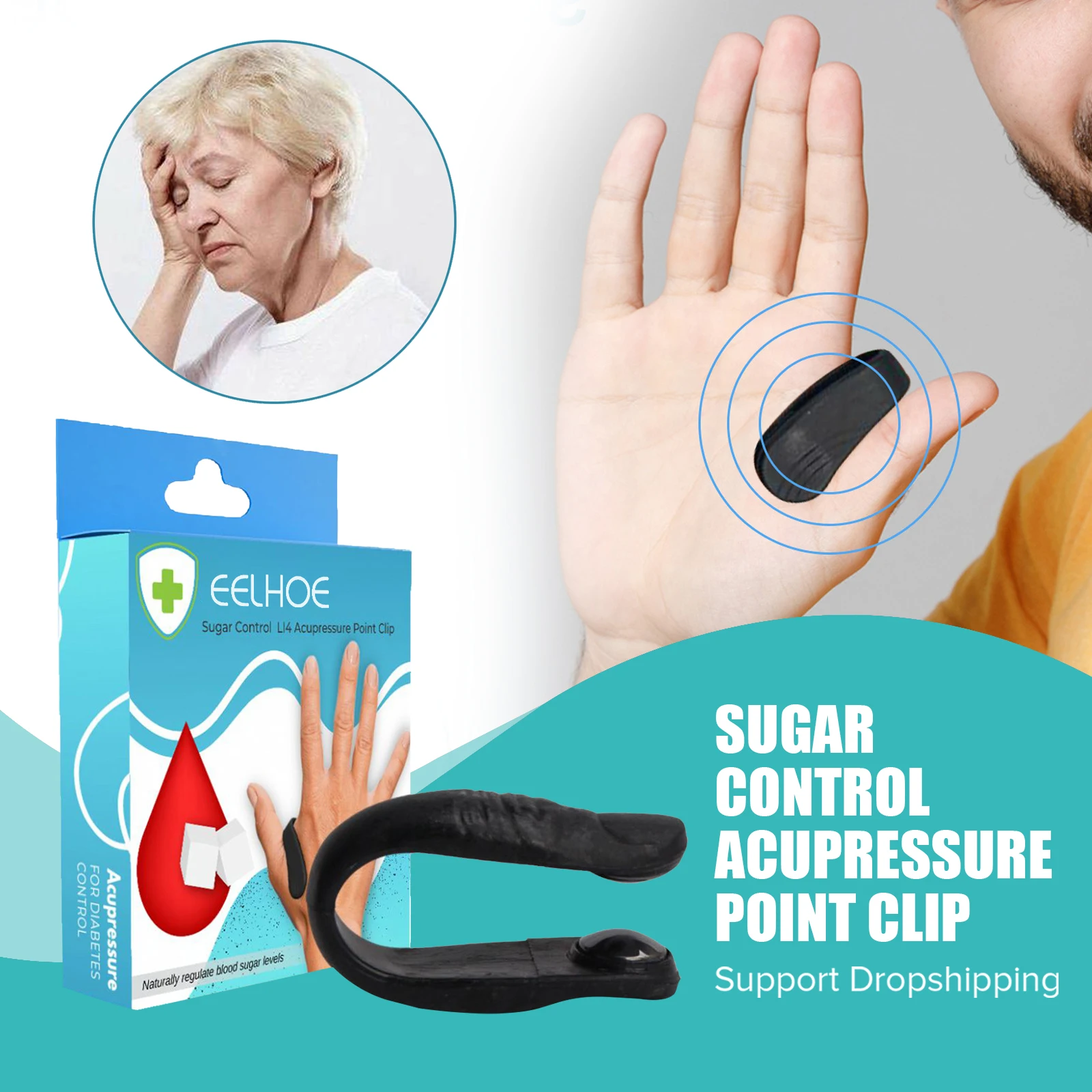 Sugar Control Acupressure Point Clip for Diabetic Treatment Blood ...