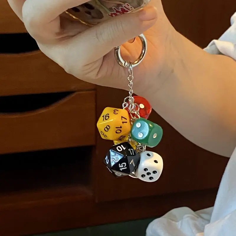 Colorful-12-Sides-Dice-Keyrings-For-Car-Keys-Accessories-Fashion ...