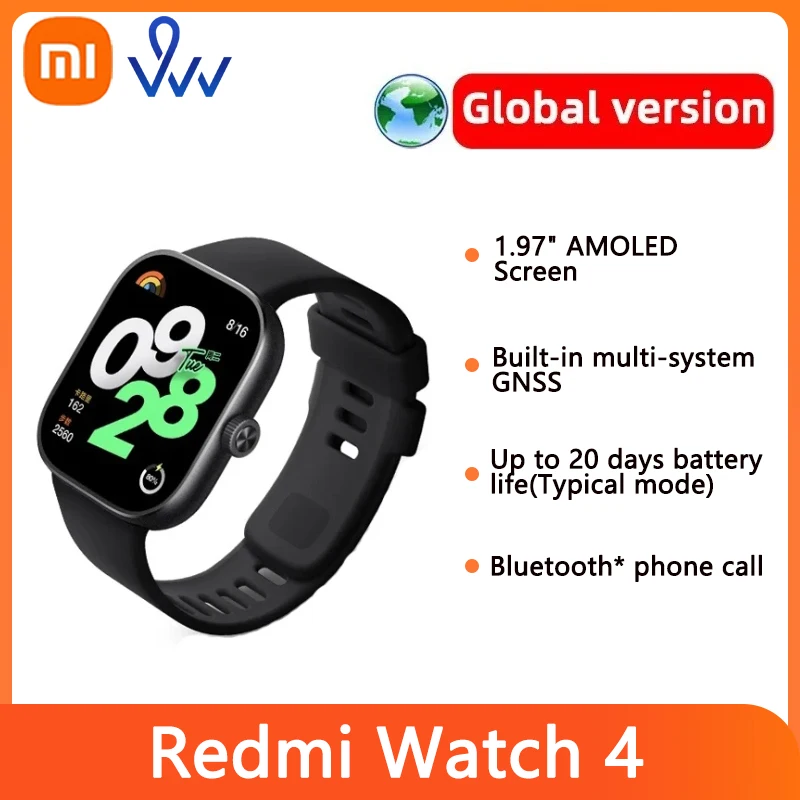 Relógio Redmi 4 Smartwatch Ultra Grande, Display AMOLED de 1.97 ", GPS ...