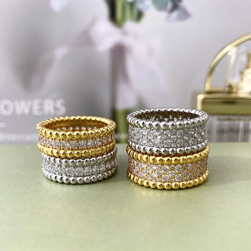 Elegant-Beaded-Edge-Band-Ring-For-Women-Pave-Imitated-Diamond-Gold ...