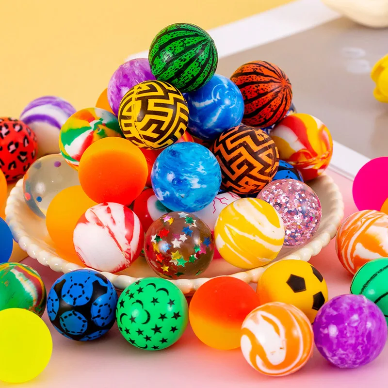 Rubber-Bouncy-Balls-Kids-Toys-For-Vending-Machines-Mixed-Pattern-Balle ...