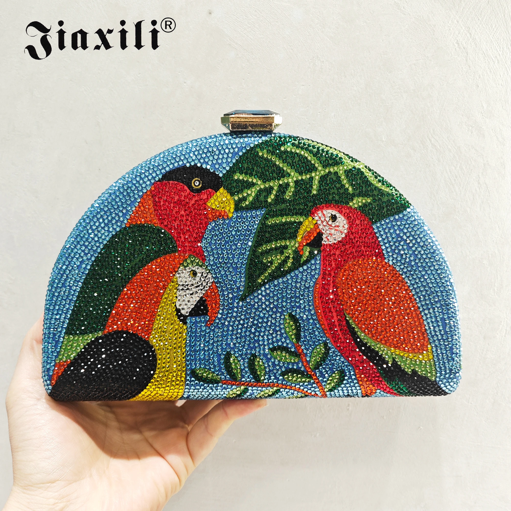 Woodpecker-dinner-bag-Multicolored-Evening-Clutches-Rhinestone-Diamond ...