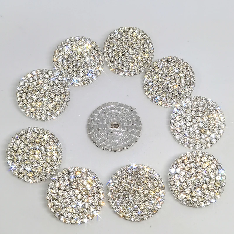 22MM-Luxury-Rhinestone-Round-Metal-Buttons-Of-Clothing-Fashion-Decor ...