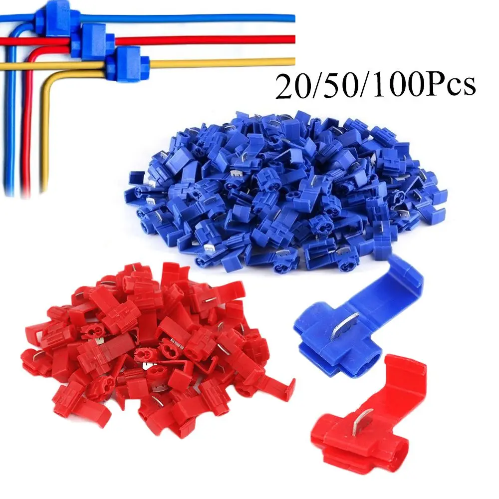 20-50-100Pcs-Spade-Back-Crimp-Insulated-Terminals-Connector-Fast-Quick ...