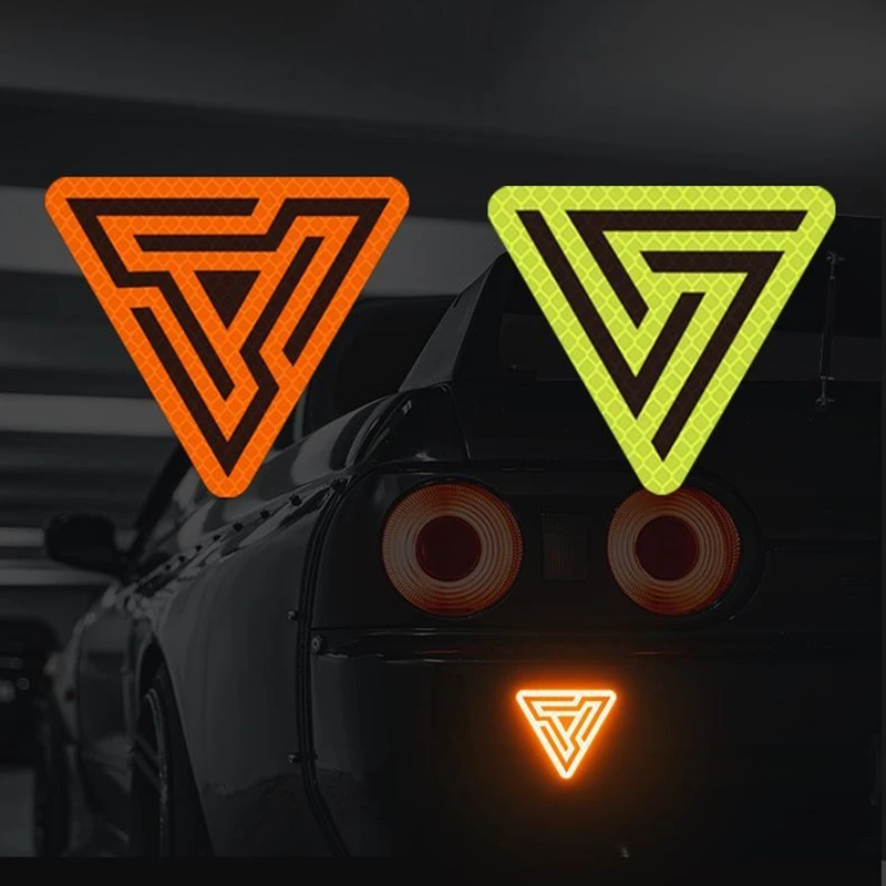 Geometric Inverted Triangle Reflective Strips Glow in Dark Car Stickers ...