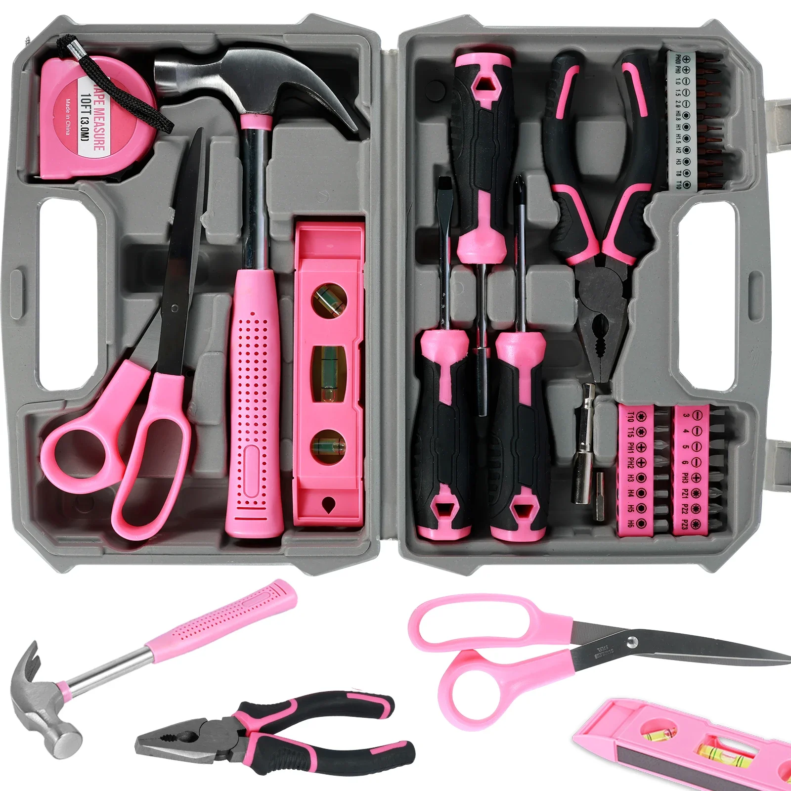 37Pcs-Household-Repair-Tool-Kit-Multipurpose-Pink-Home-Hand-Tool-Set ...