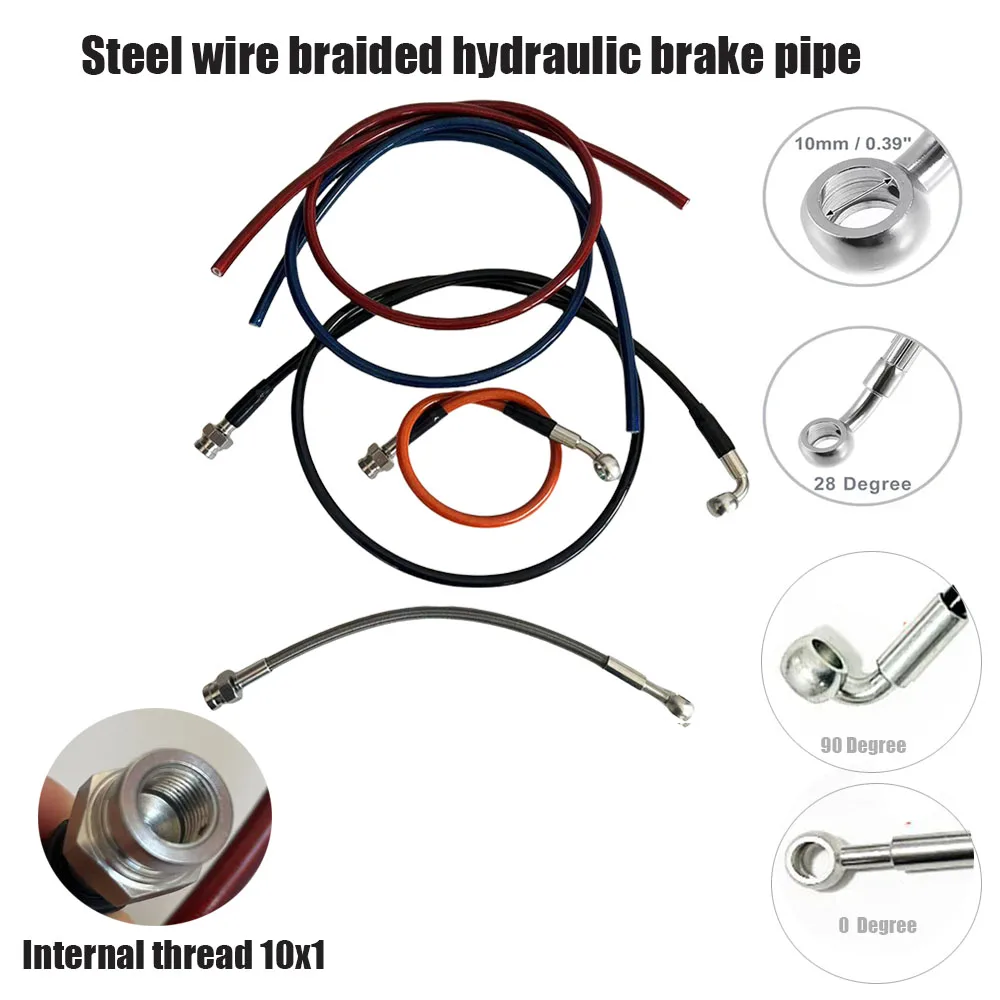 M10 10X1Automotive Hydraulic Brake Pipe Steel Wire Braided Brake Steel ...