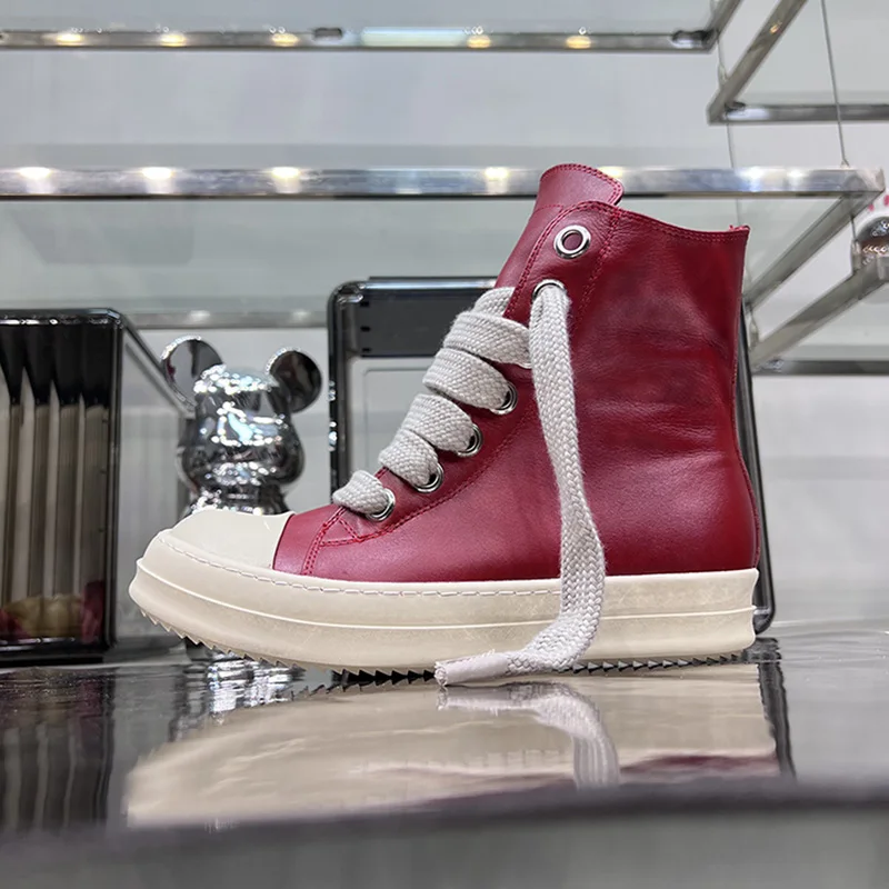 High-Top-Jumbo-Lace-Up-Main-Line-Thick-Sole-Red-Designer-Luxury ...