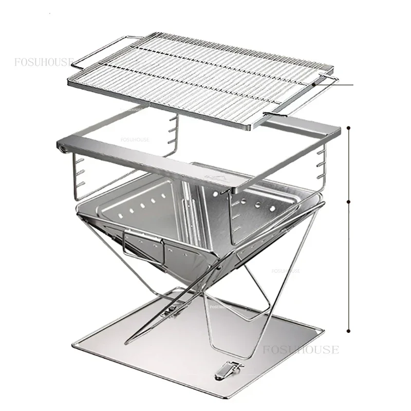 Fire-Pits-Camping-Picnic-Firewood-Charcoal-Stove-Stainless-Steel ...