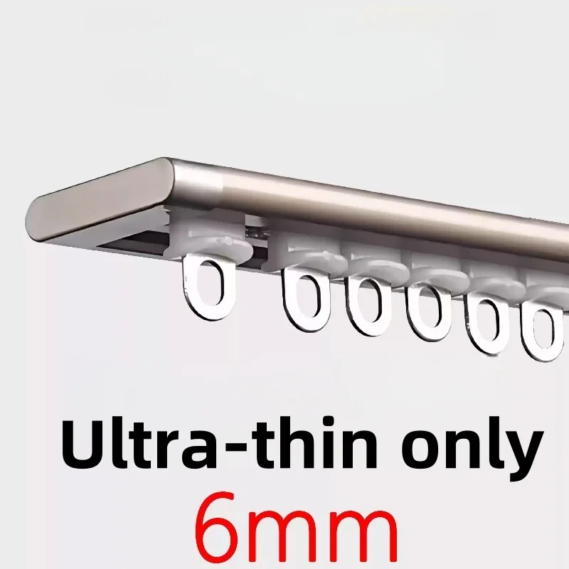 Rail de rideau ultra-fin de 6mm, simple et double pôle, rail droit ...