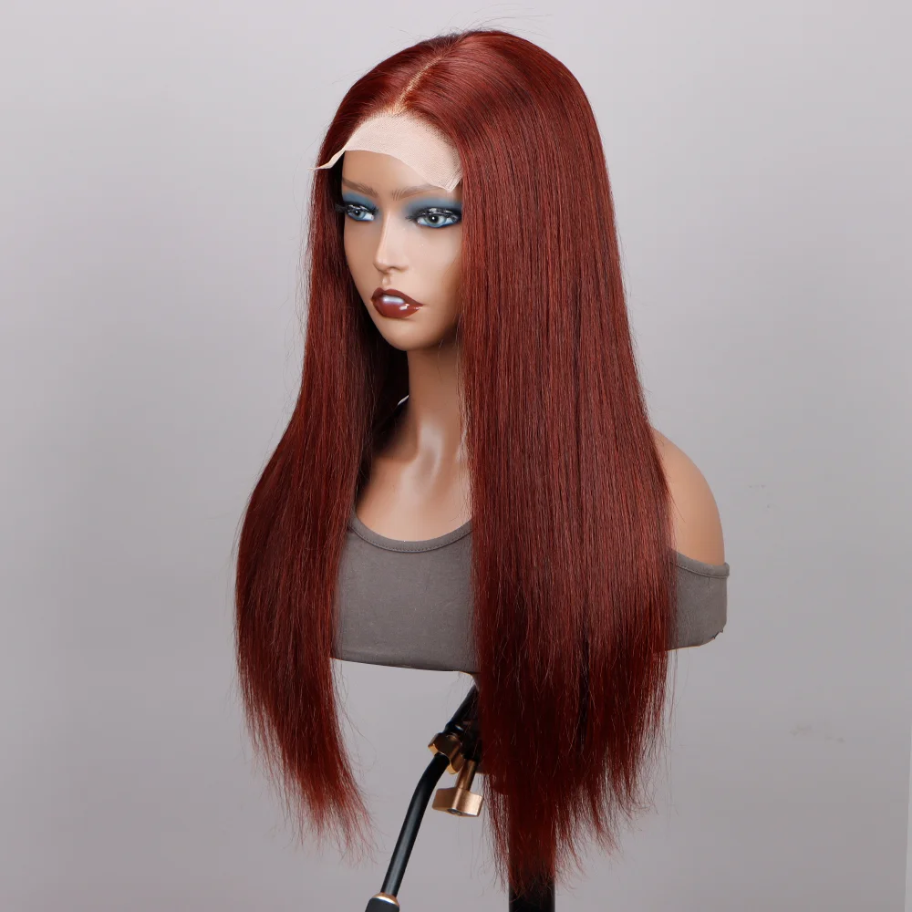 Reddish-Brown-Straight-Lace-Front-Human-Hair-Wigs-13x4-13x6-Frontal-Wig ...