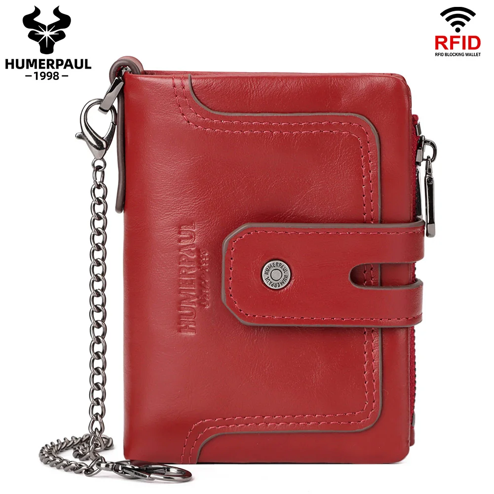 Cartera-plegable-de-cuero-genuino-para-hombre-tarjetero-RFID-extra-ble ...