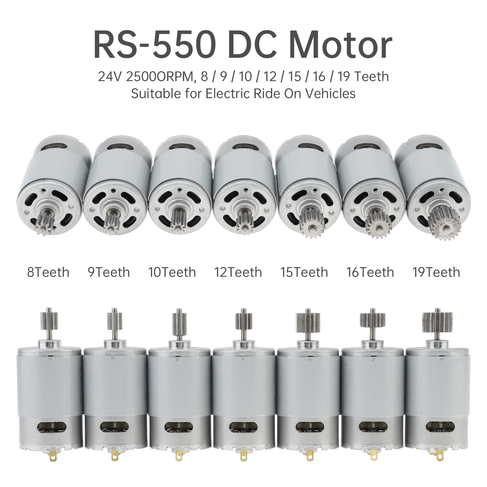 RS550 8/9/10/12/15/16/19 Teeth DC Motor 24V Electric Motor Drive Engine ...