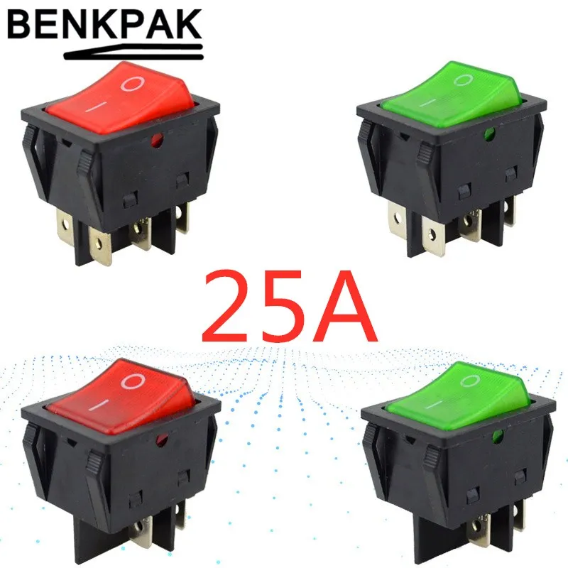 1pcs-rocker-switch-with-6pins-ON-OFF-with-lamp-220v-20A-250VAC-25A ...