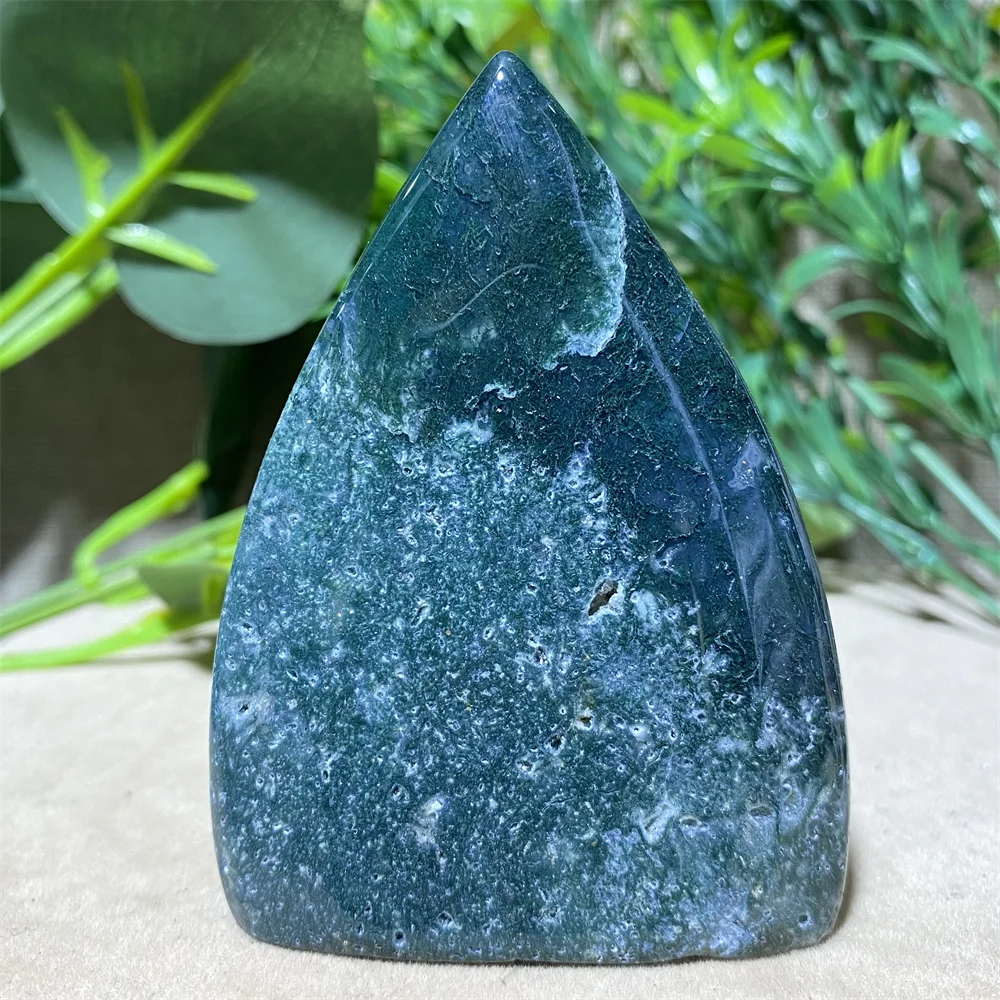 Natural-Crystal-Stone-Quartz-Moss-Agate-Free-Form-Flame-MeditationTower ...