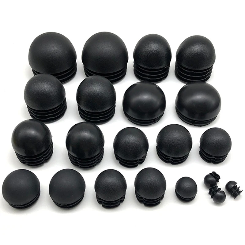 4-10-12pcs-16-35mm-Black-Furniture-Leg-Caps-Plastic-Round-Pipe-Plug ...