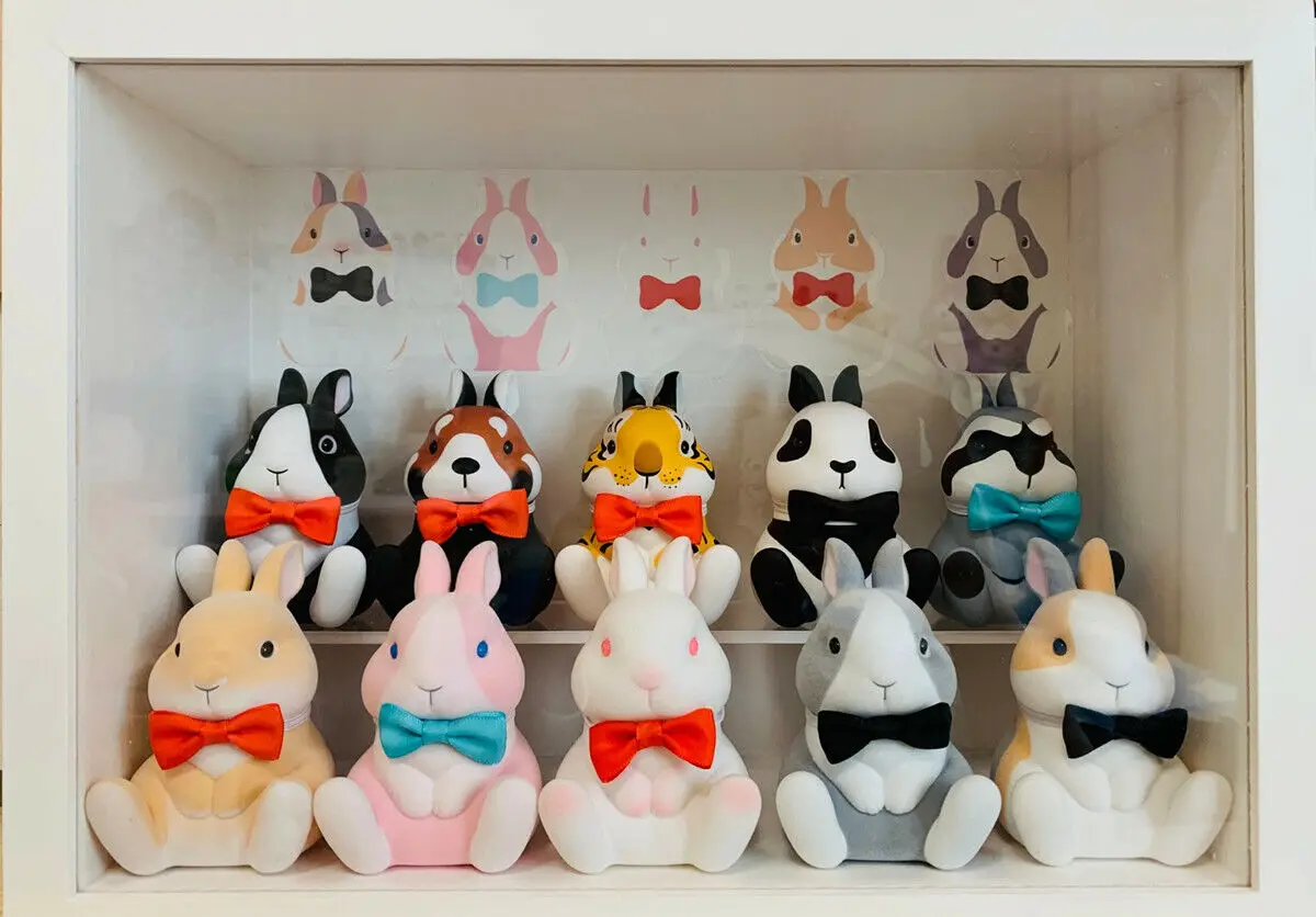 KONGZOO Fluff Rabbit Model Blind Box Realistic Animal Figure Collector ...