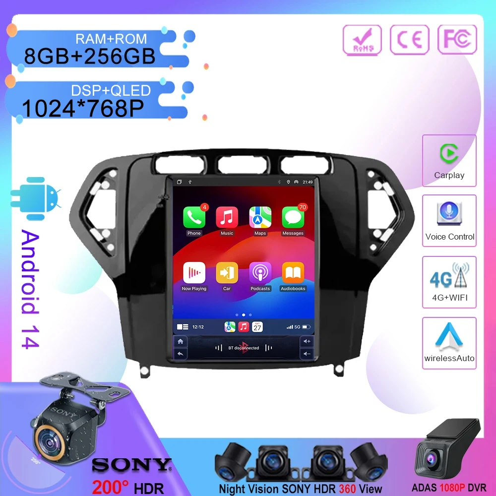 9-7-inch-Screen-Android-14-For-Ford-Mondeo-Mk4-2007-2010-Carplay ...
