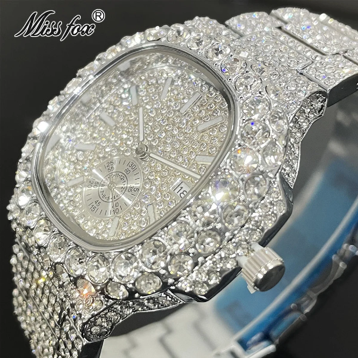 Montre-de-luxe-Quartz-Moissanite-pour-hommes-bijoux-en-diamant-style ...