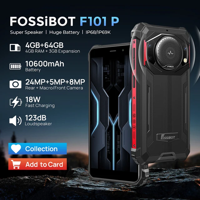 FOSSiBOT F101 P,Smartphone,10600mAh Battery,4GB+64GB,24MP, Cell Phone ...