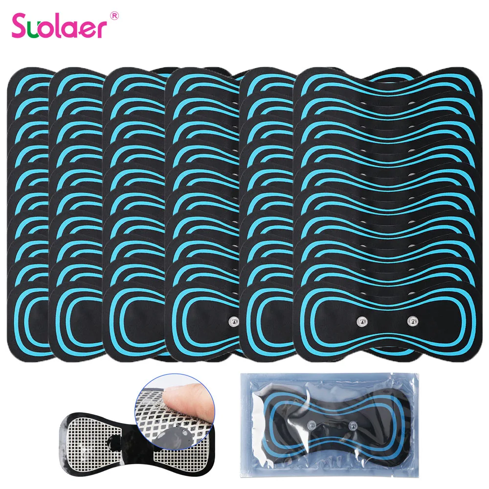 EMS Neck Stretcher Patch Back Massager Sticker Muscle Stimulation Pulse ...