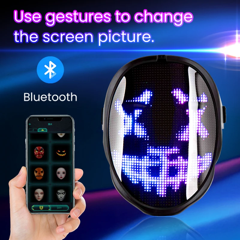 Halloween-LED-Face-Transformation-Mask-with-Bluetooth-Programmable ...