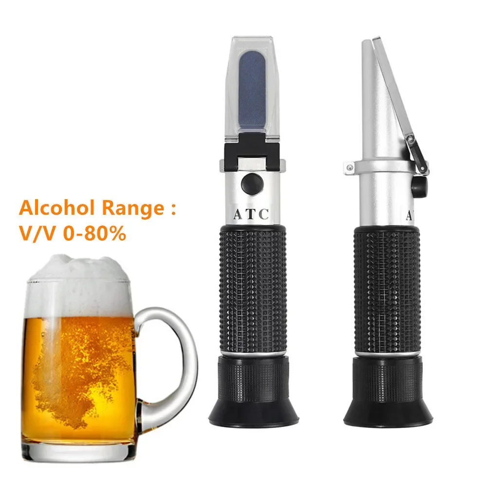 Handheld-Alcohol-Refractometer-Meter-Beer-Liquor-Range-0-80-ATC-Spirits ...