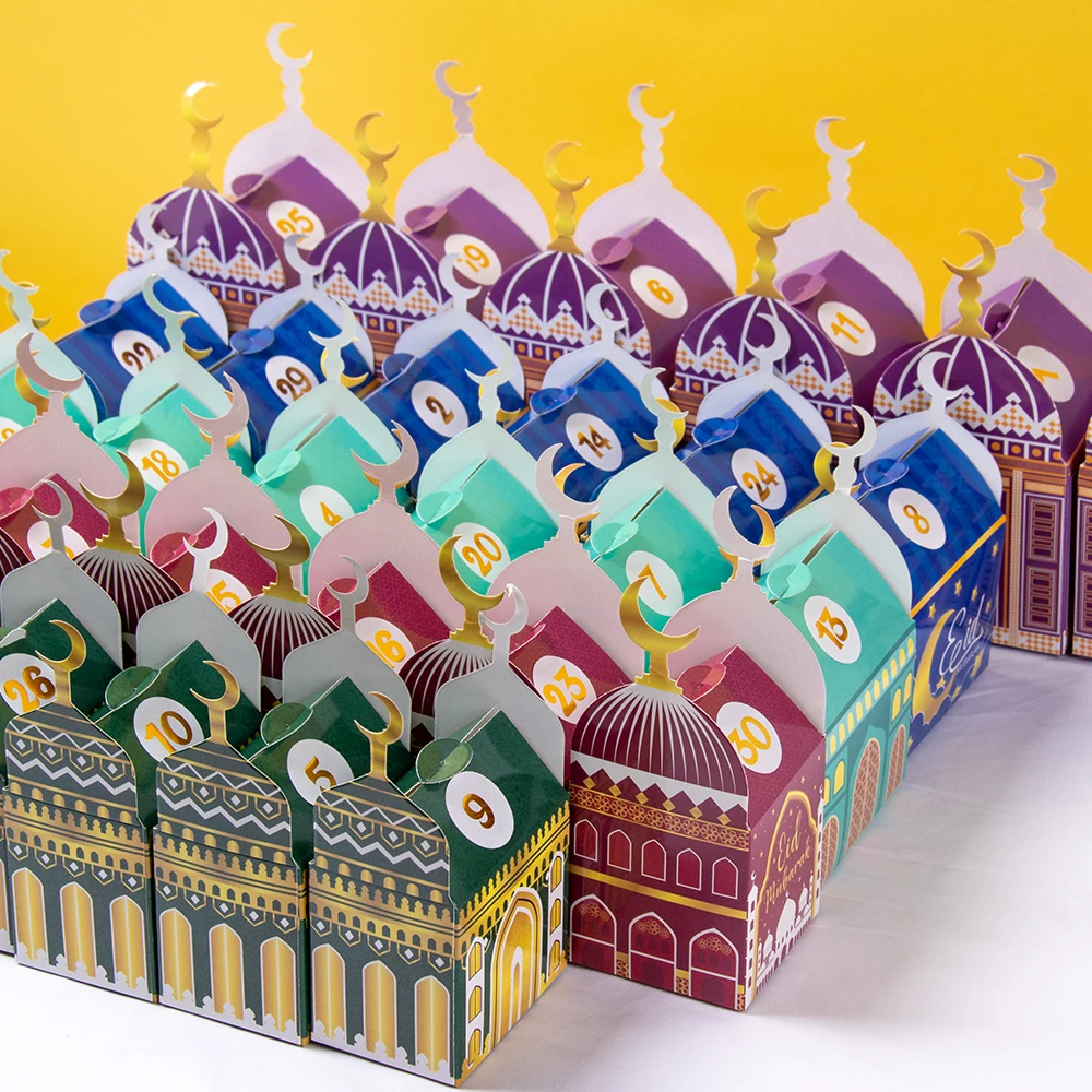 30pcs Ramadan Mubarak Paper Boxes Muslim Ramadan Advent Calendar Gift ...