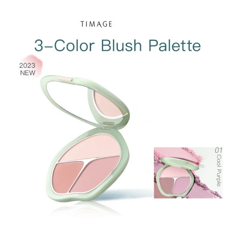 Timage 3 Color Blush Palette Plump Cheeks Natural Contour with Pink ...