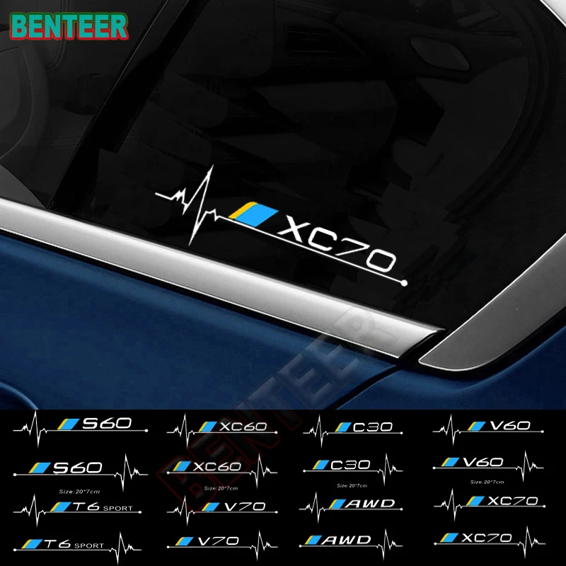 2pcs-Car-windows-sticker-For-Volvo-C30-C70-V40-V50-V60-V70-V90-S40-S60 ...