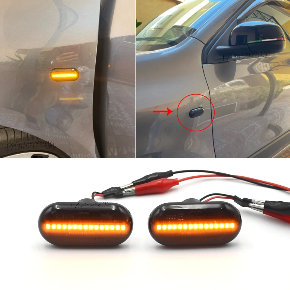 2X-LED-Dynamic-Side-Maker-Turn-Signal-Light-For-Dacia-Duster-Dokker ...