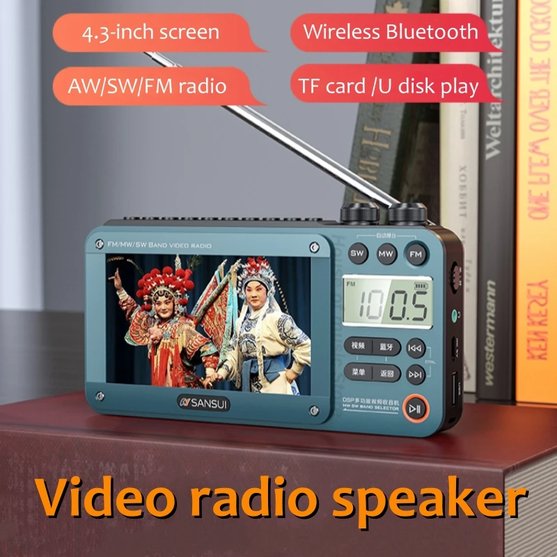 SANSUI-Alto-falantes-port-teis-recarreg-veis-sem-fio-Bluetooth-FM-MW-r ...