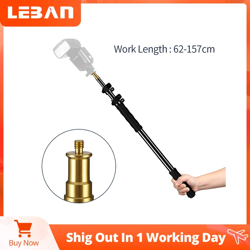 25.5" 62" / 62 157cm Extension Handheld Grip, Support Rod Flash Light ...