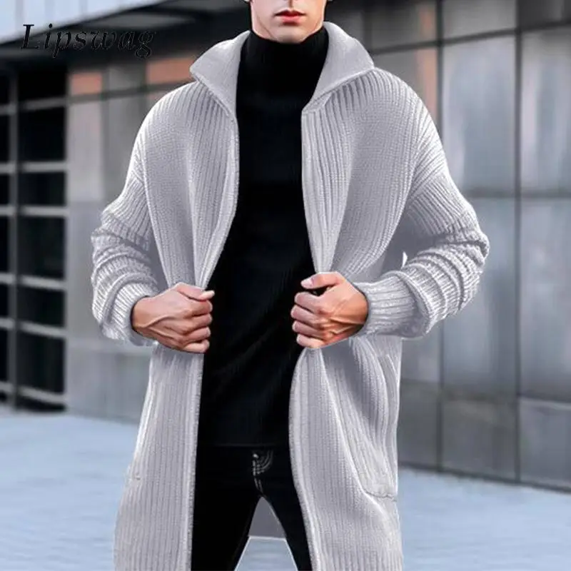 Knitted-Overcoats-Men-Sweater-Cardigan-Winter-Warm-Casual-Long-Sleeve ...