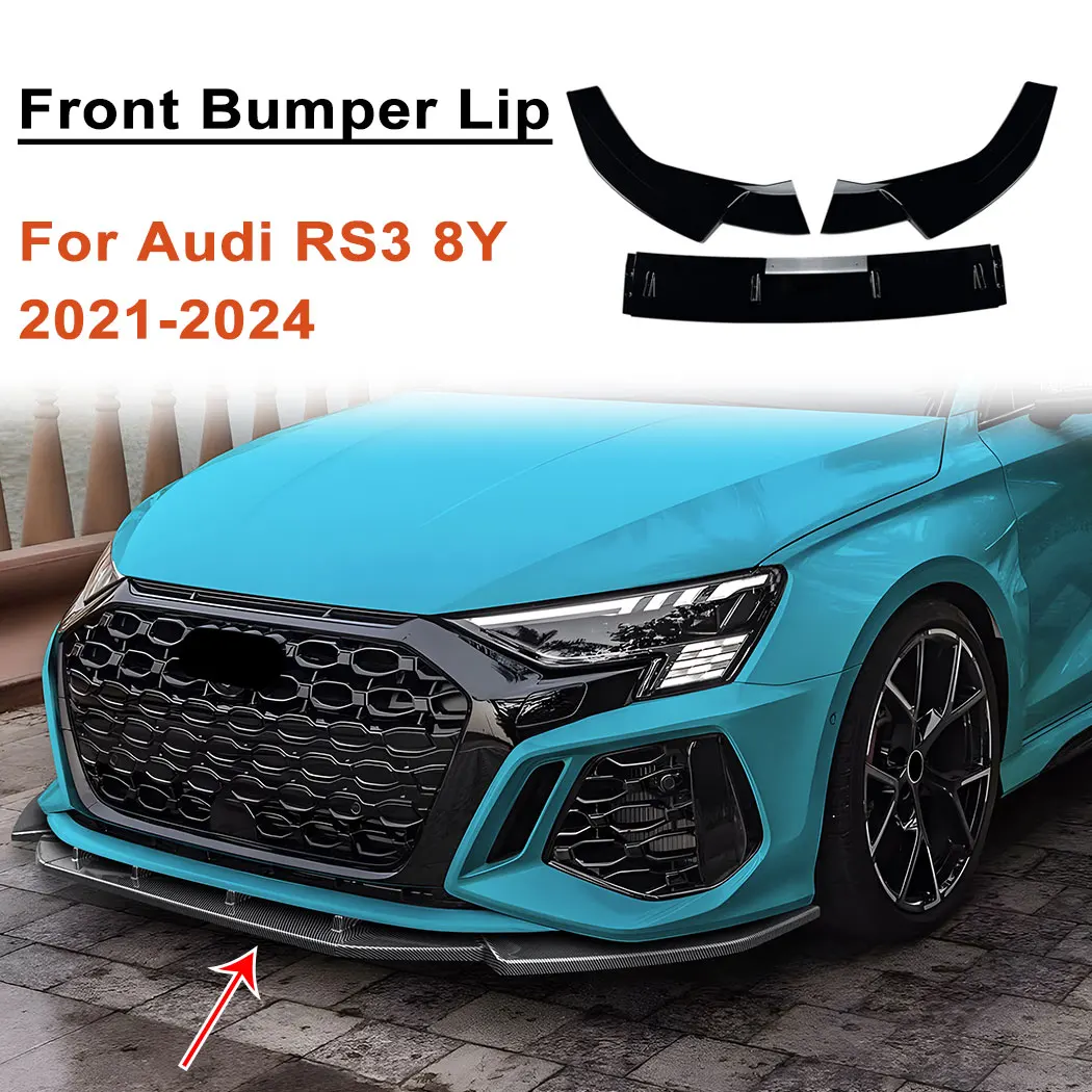 For Audi RS3 8Y 2021-2024 Three Stage Car Front Bumper Spoiler Front ...